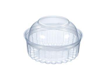 PET Round Hinged Deli Salad Bowl Containers with Lids - Laiwell