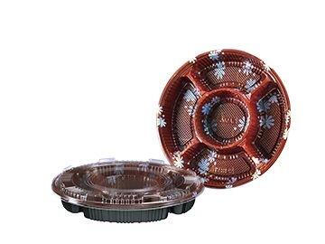 Plastic Takeaway 5 Compartments Sushi Platter Container - Laiwell
