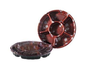 Plastic Takeaway 6 Compartments Sushi Platter Container - Laiwell